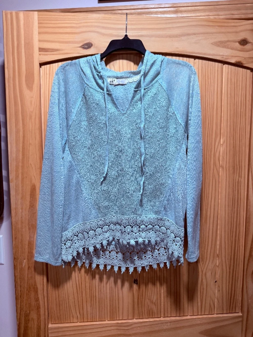 Jolt | Tops | Jolt Crochet Lace Knitted Hooded Pull Over Top Sweater ...